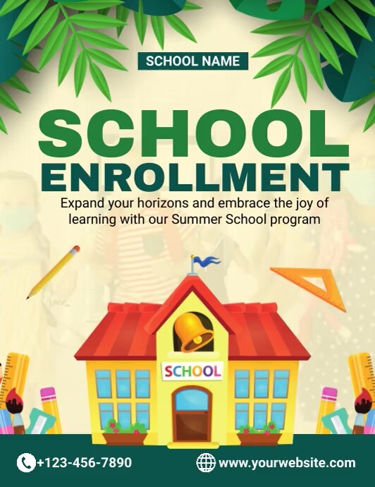 Copy of School Enrollment Template Ads | PosterMyWall