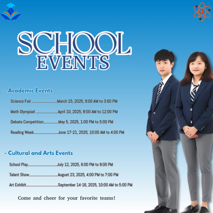 SCHOOL EVENTS POSTER Template | PosterMyWall