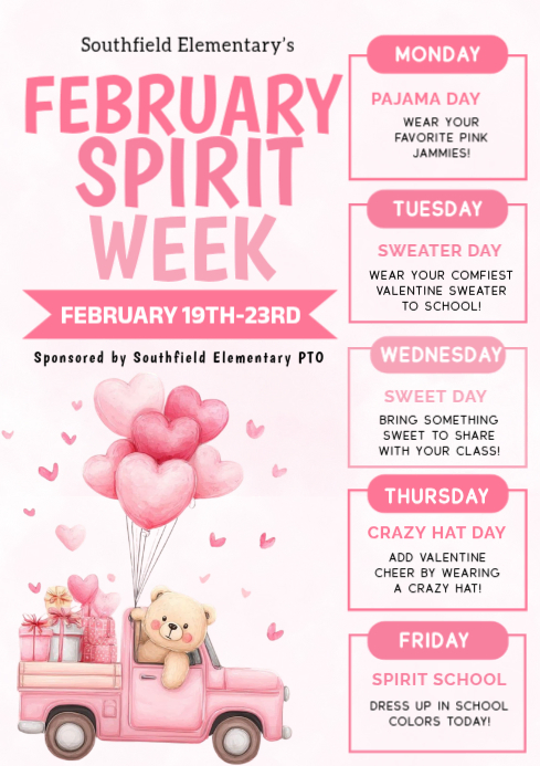 Copy of School February Spirit Week | PosterMyWall