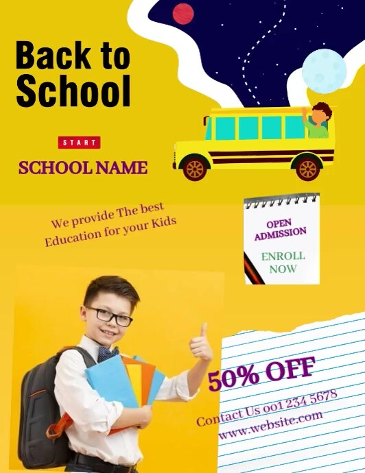 SCHOOL FLYER TEMPLATE | PosterMyWall