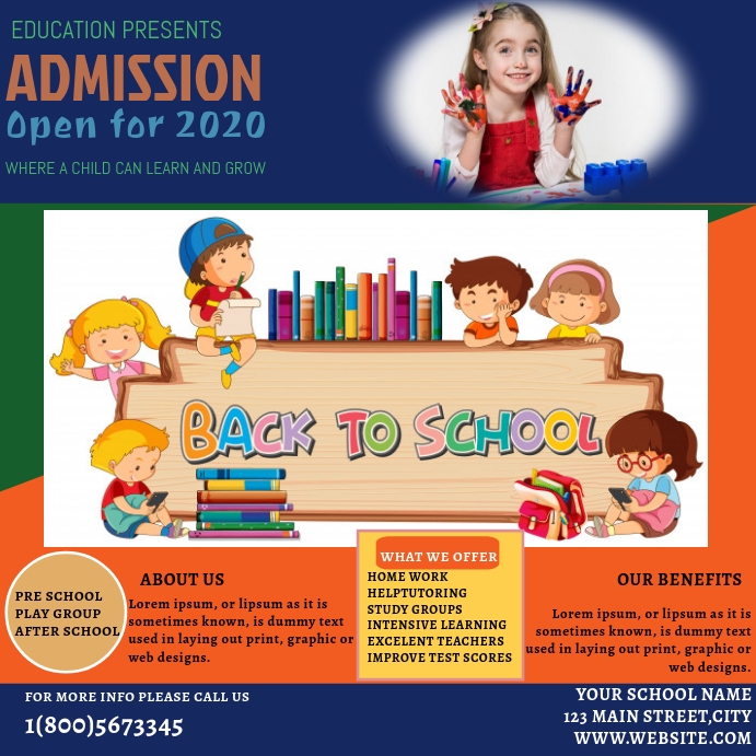 SCHOOL FLYER TEMPLATE | PosterMyWall
