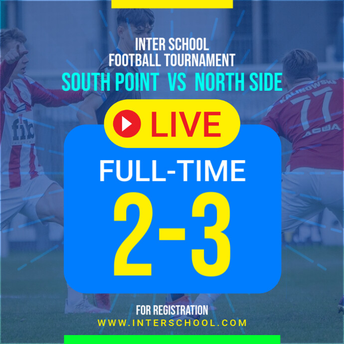 School Football Match Result Template | PosterMyWall