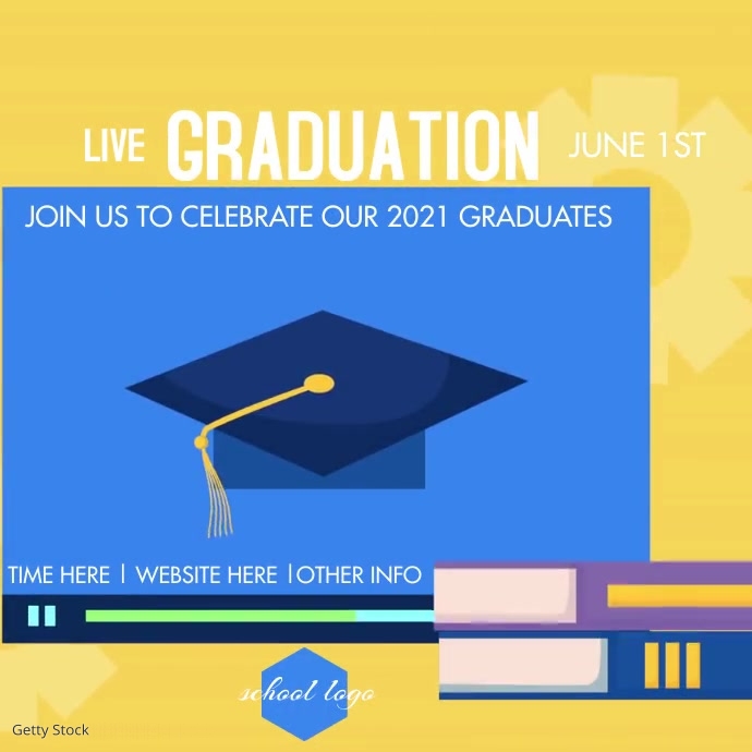 School Graduation Live Social Media Ad Template | PosterMyWall