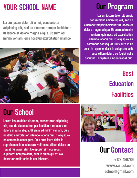 SCHOOL KIDS LEARNING CENTER TEMPLATE DESIGN | PosterMyWall