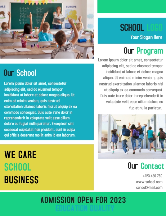Modèle SCHOOL KIDS LEARNING CENTER TEMPLATE DESIGN | PosterMyWall