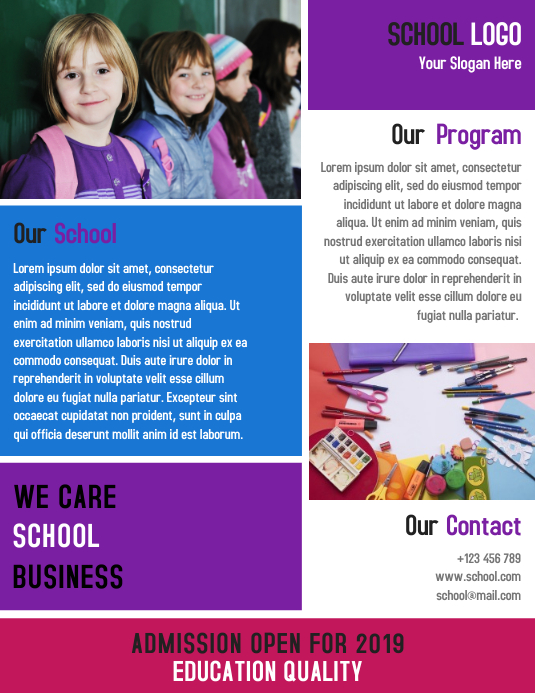 Copy of SCHOOL KIDS LEARNING CENTER TEMPLATE DESIGN | PosterMyWall