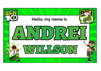 School Name Tag for kids - Ben 10 Theme Template | PosterMyWall