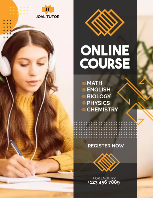School online course tutor flyer Template | PosterMyWall
