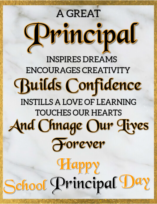 Copy of School Principal's Day Design | PosterMyWall