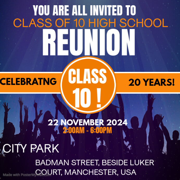 SCHOOL REUNION Template | PosterMyWall