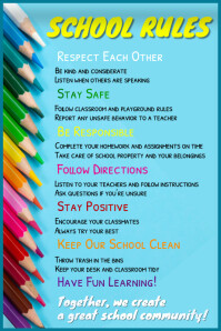 School Rules Poster FLyer Template Design | PosterMyWall