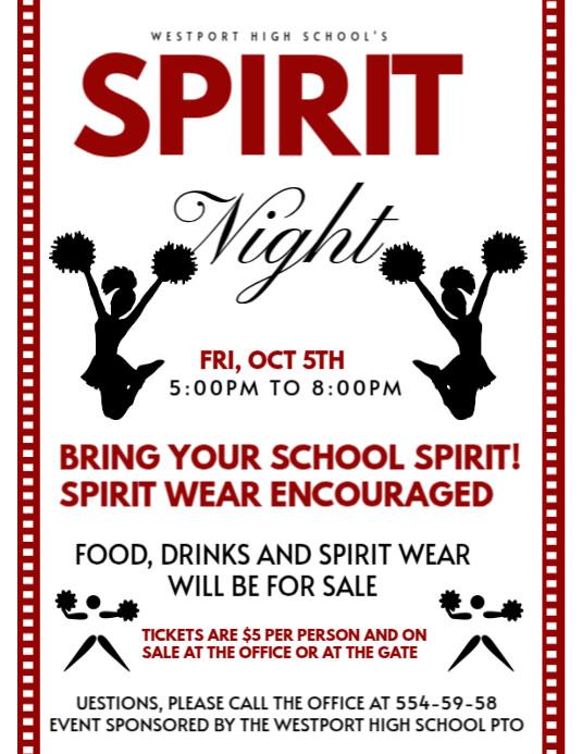School Spirit Night Flyer Template | PosterMyWall