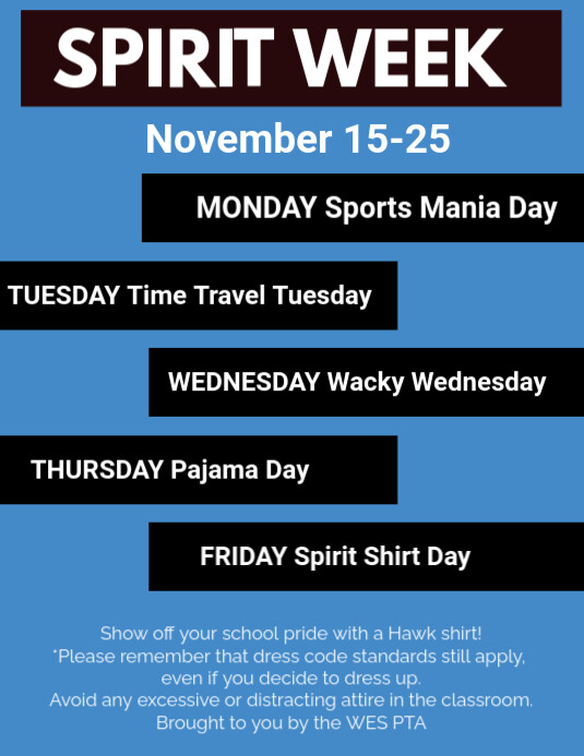 School Spirit Week Flyer Template | PosterMyWall