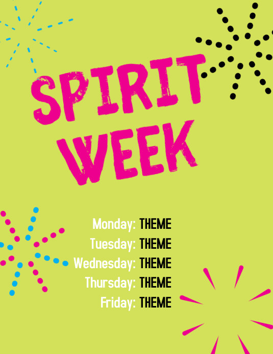 School Spirit week Flyer Template | PosterMyWall