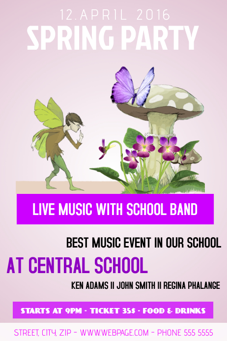 school spring party flyer template | PosterMyWall