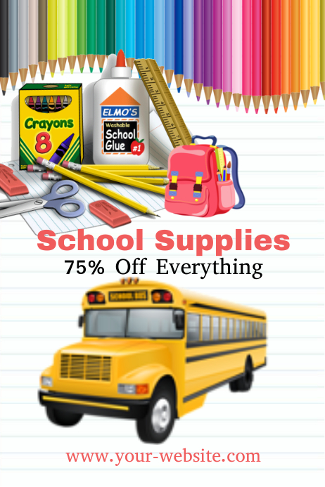 School Supplies Template | PosterMyWall