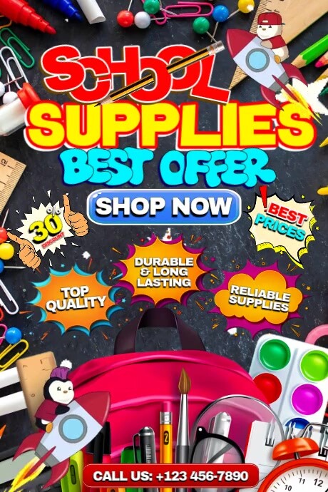 Copy of School Supplies: Best Offer! Shop Now | PosterMyWall