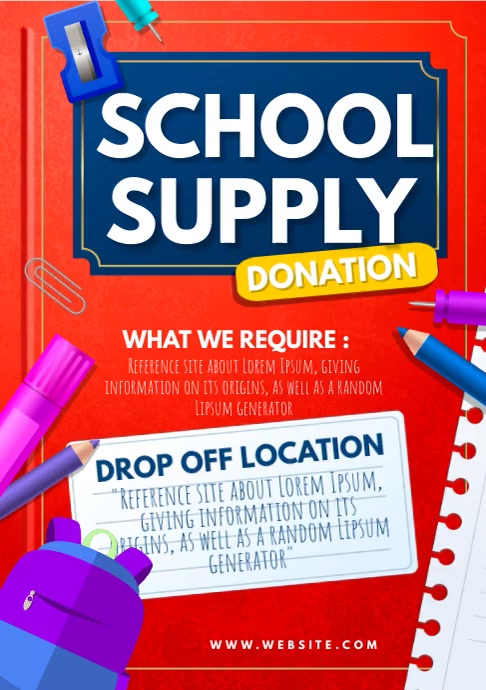 school supply drive Template | PosterMyWall