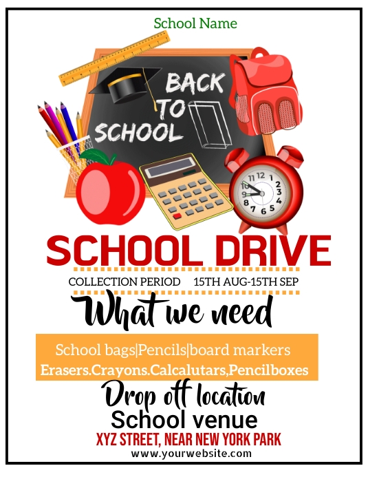 school supply drive Template | PosterMyWall