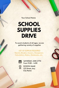 school supply drive template | PosterMyWall