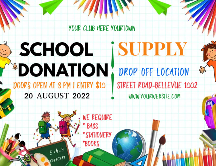 school supply drive Template | PosterMyWall
