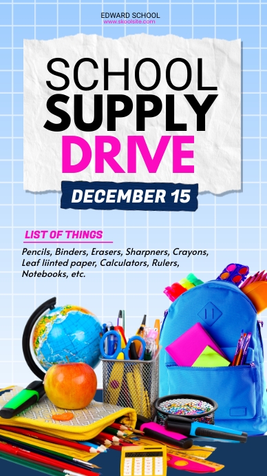 Copy of School Supply Drive | PosterMyWall