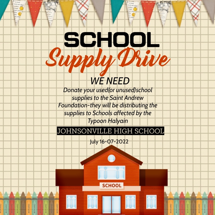 school supply drive poster Template | PosterMyWall