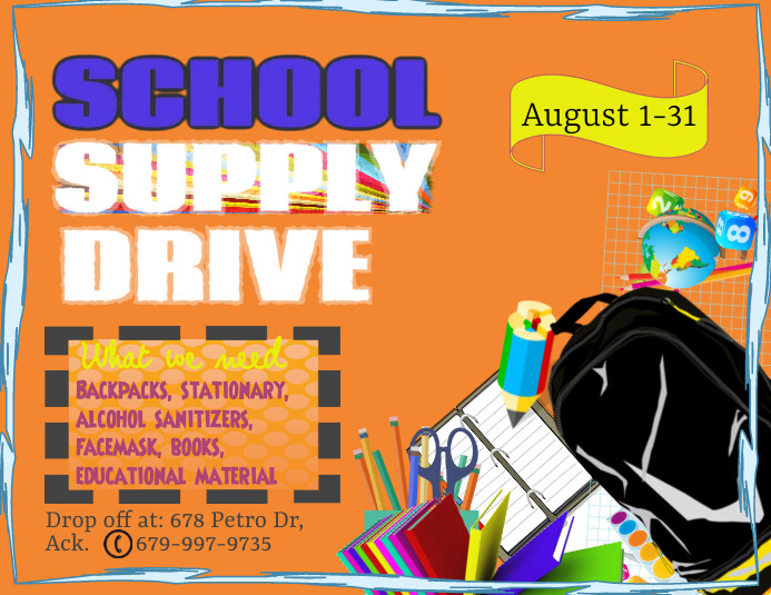 School Supply Drive template/flyer | PosterMyWall