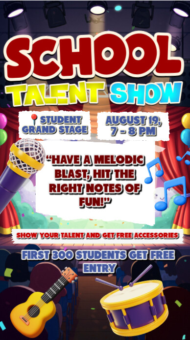 School Talent Show Template | PosterMyWall