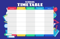 School Timetable Blue Theme Template | PosterMyWall