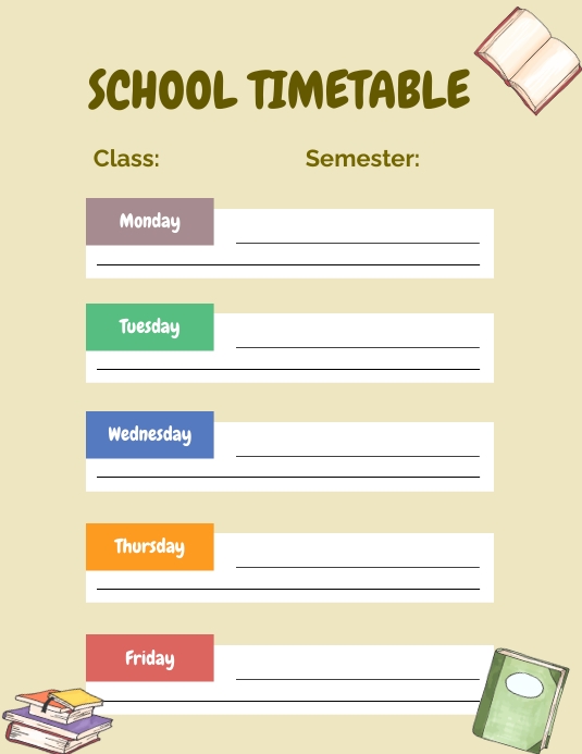 Copy of School Timetable | PosterMyWall