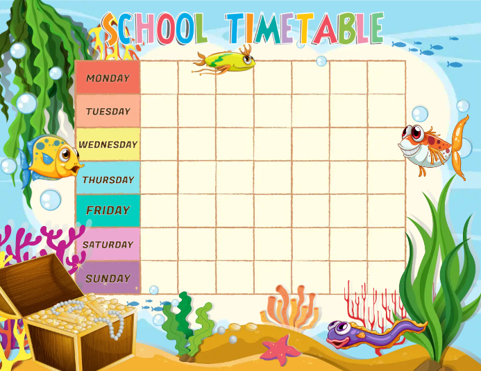 School Timetable Template | PosterMyWall