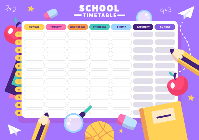 School Timetable Template | PosterMyWall