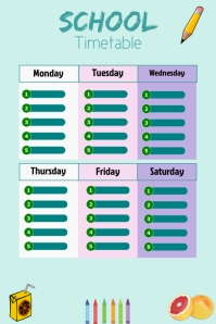 SCHOOL TIMETABLE Template | PosterMyWall