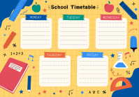 Colored Illustrations School TimeTable Template | PosterMyWall