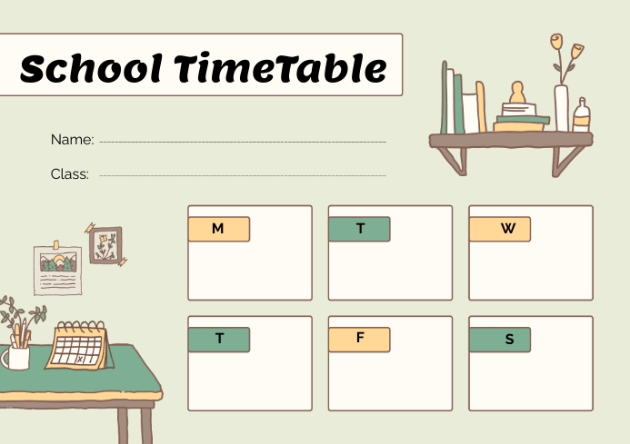 SCHOOL TIMETABLE Template | PosterMyWall