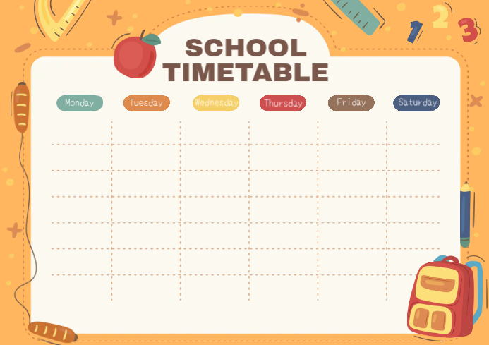 School Timetable Design Template | PosterMyWall