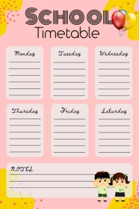 SCHOOL TIMETABLE Template | PosterMyWall