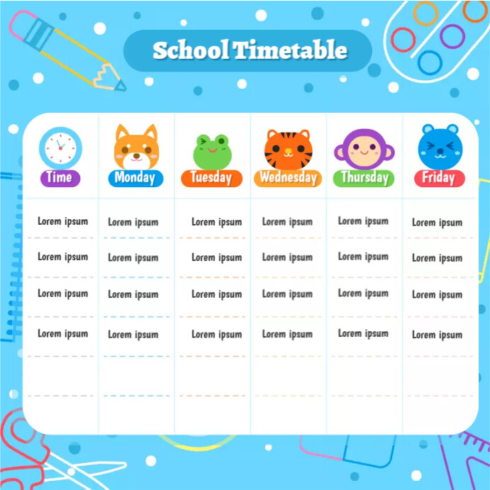 School Timetable Flyer Ads Template | PosterMyWall
