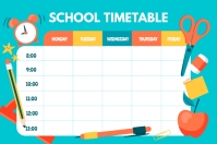 School Timetable Blue Theme Template | PosterMyWall
