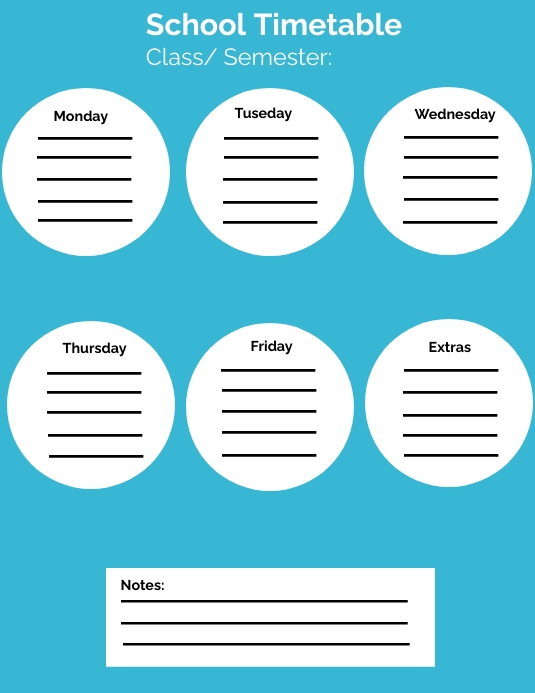 School Timetable Flyer Template | PosterMyWall