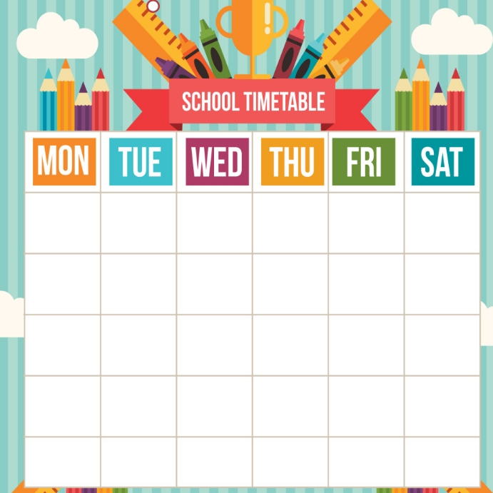School timetable poster design template | PosterMyWall