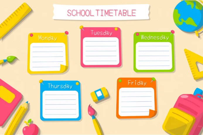 School Timetable Poster Template | PosterMyWall
