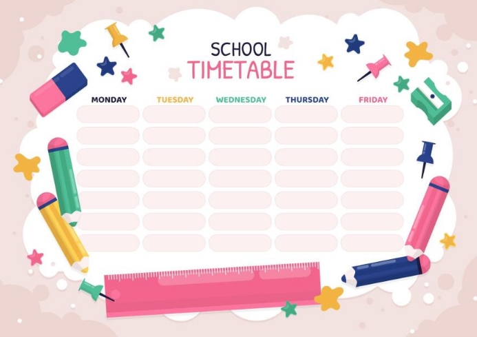 Copy of SCHOOL TIMETABLE Schedule Poster Template | PosterMyWall