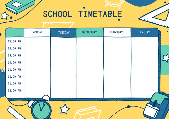 Copy of School Timetable Template | PosterMyWall