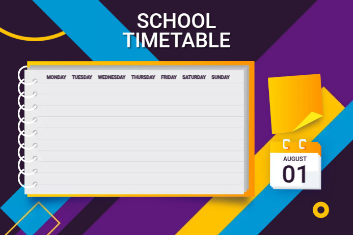 School Timetable Template | PosterMyWall