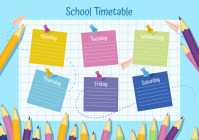 Colored Illustrations School TimeTable Template | PosterMyWall