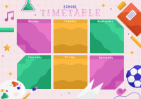 Colored Illustrations School TimeTable Template | PosterMyWall