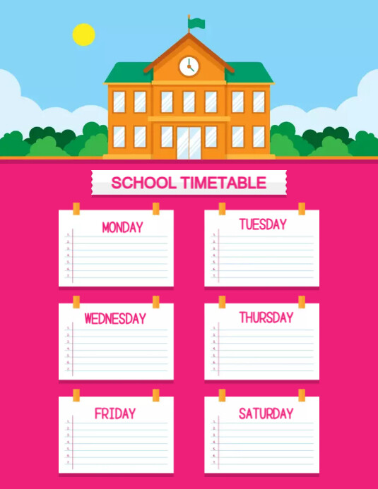 School Timetable Template | PosterMyWall
