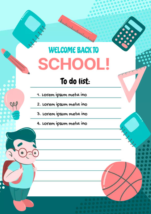 School To Do List Flyers Template | PosterMyWall